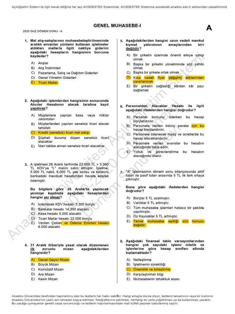 DS - 2019-2020 Çöz | PDF