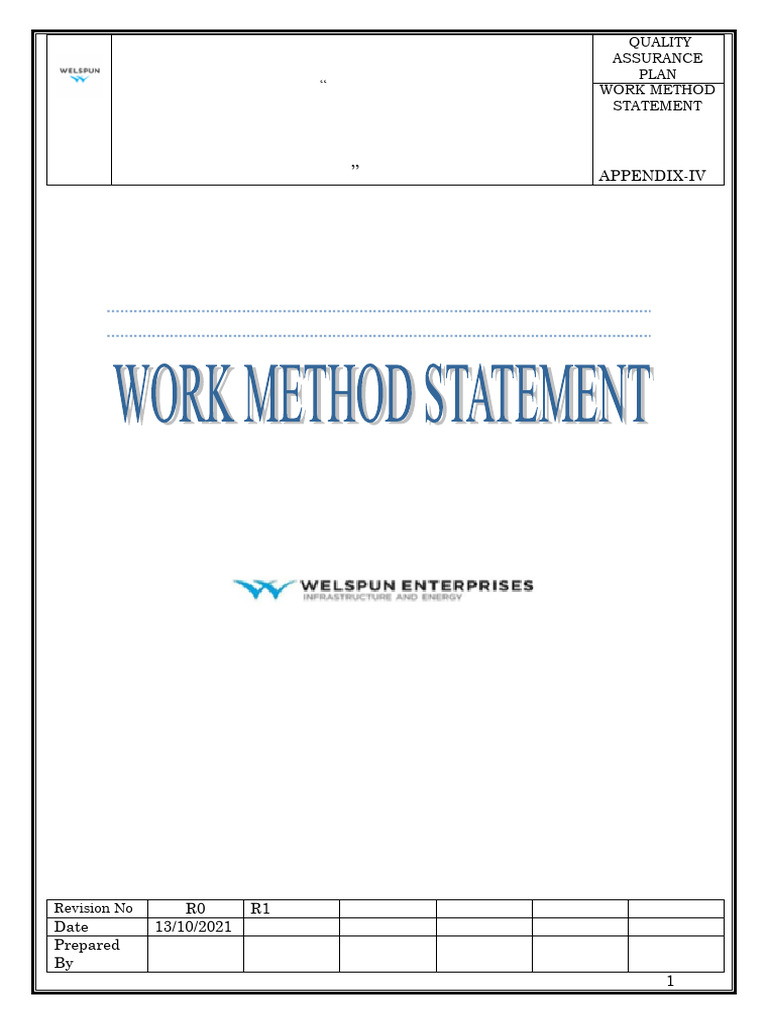 METHOD STATMENT (Appendix-2) | PDF | Road | Surveying