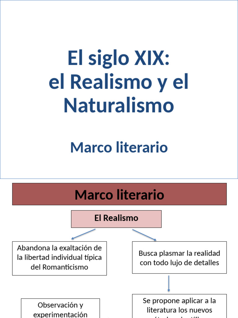 Realismo y Naturalismo Marco Literario | PDF | Realismo literario ...