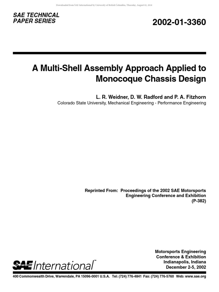 A Multi-Shell Assembly Approach Applied To Monocoque Chassis Design ...