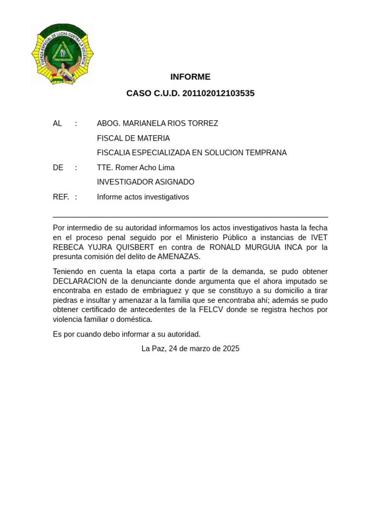 INFORME Policial | PDF