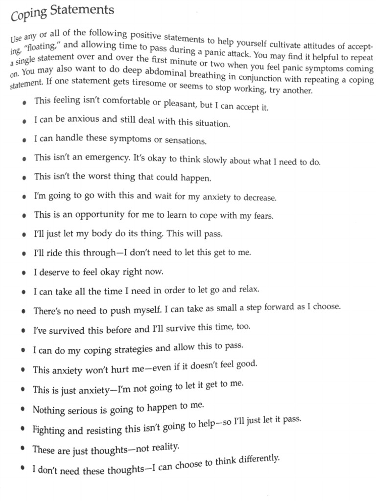 Coping Statements | PDF