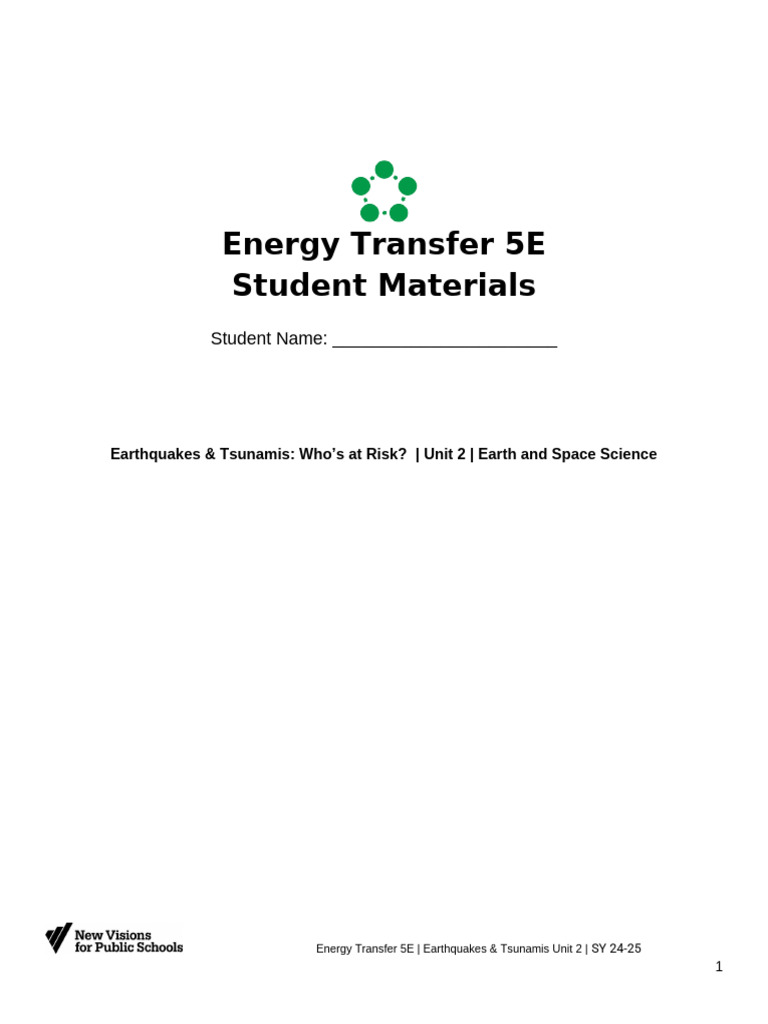 Energy Transfer in Tsunami Formation | PDF | Earth | Tsunami