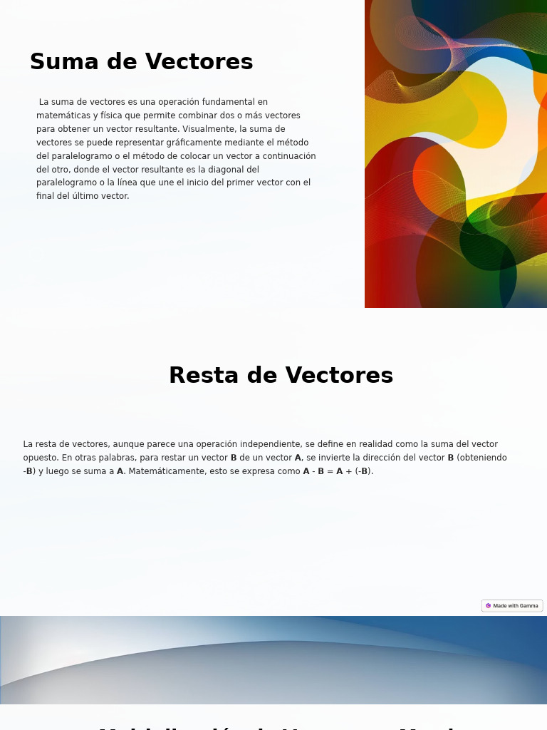 Suma de Vectores Explorando Operaciones Fundamentales | PDF