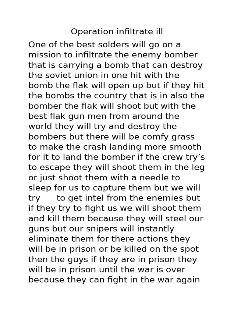 Operation infiltrate | PDF
