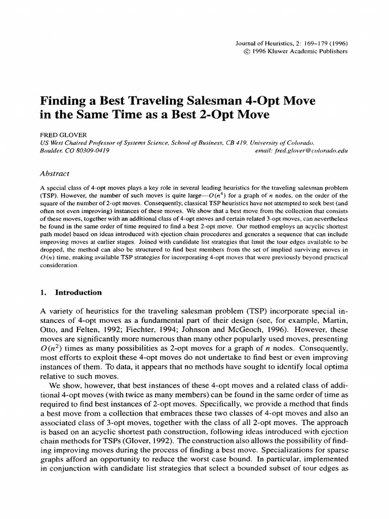 Best 4-Opt Moves for TSP | PDF | Mathematical Concepts | Applied ...