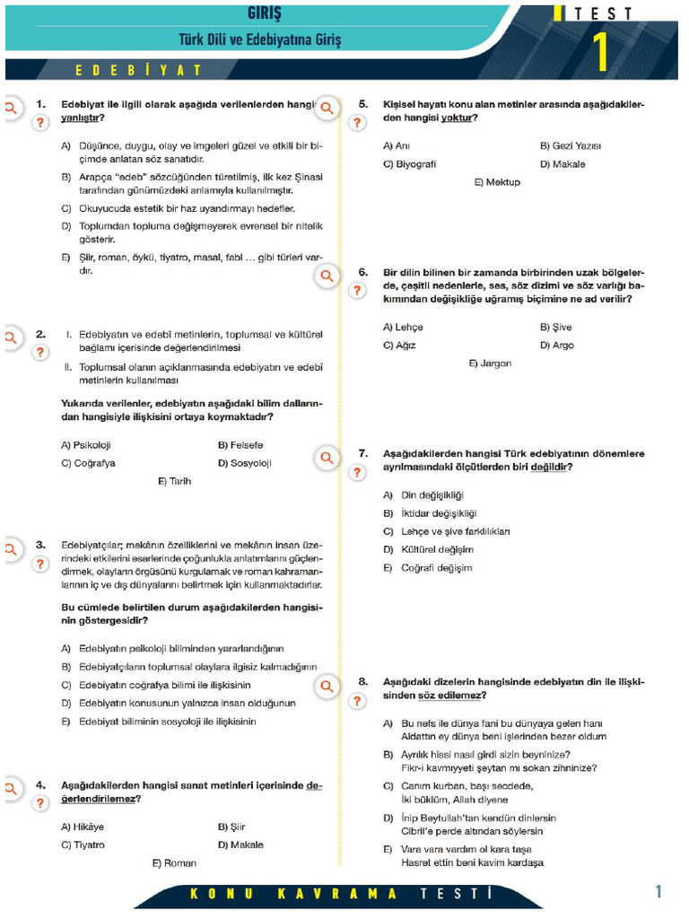 Limit AYT Edebiyat KTT | PDF