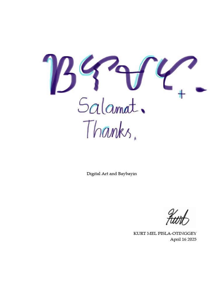 Salamat, Thank You, Baybayin Script | PDF