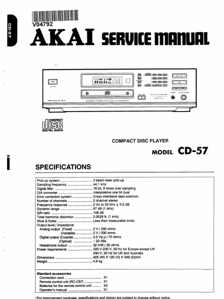 Akai cd-57 | PDF