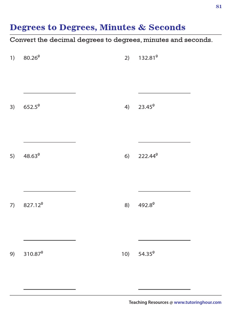 Degree To Degree Minutes Second | PDF
