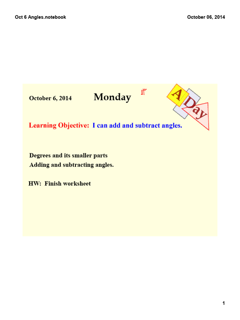 Adding and Subtracting Angles Worksheet | PDF | Angle | Classical Geometry