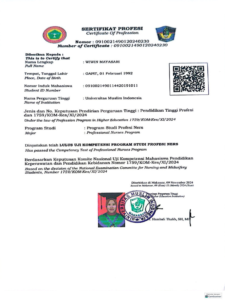 Sertifikat Wiwin | PDF