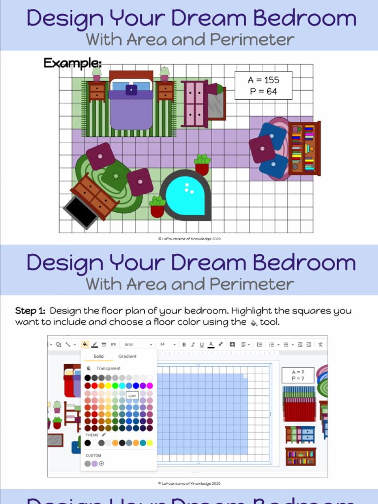 Area and Perimeter Design Your Dream Bedroom | PDF