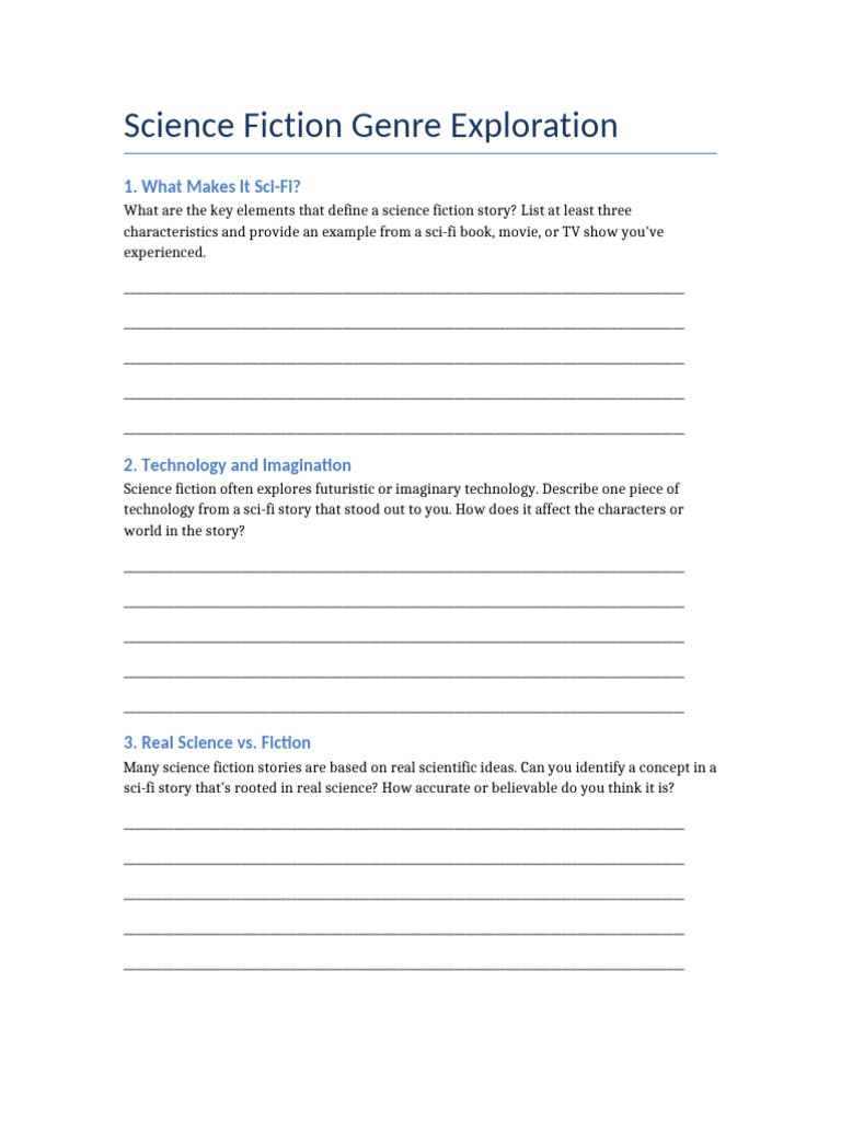 Science Fiction Genre Exploration | PDF | Science Fiction | Science