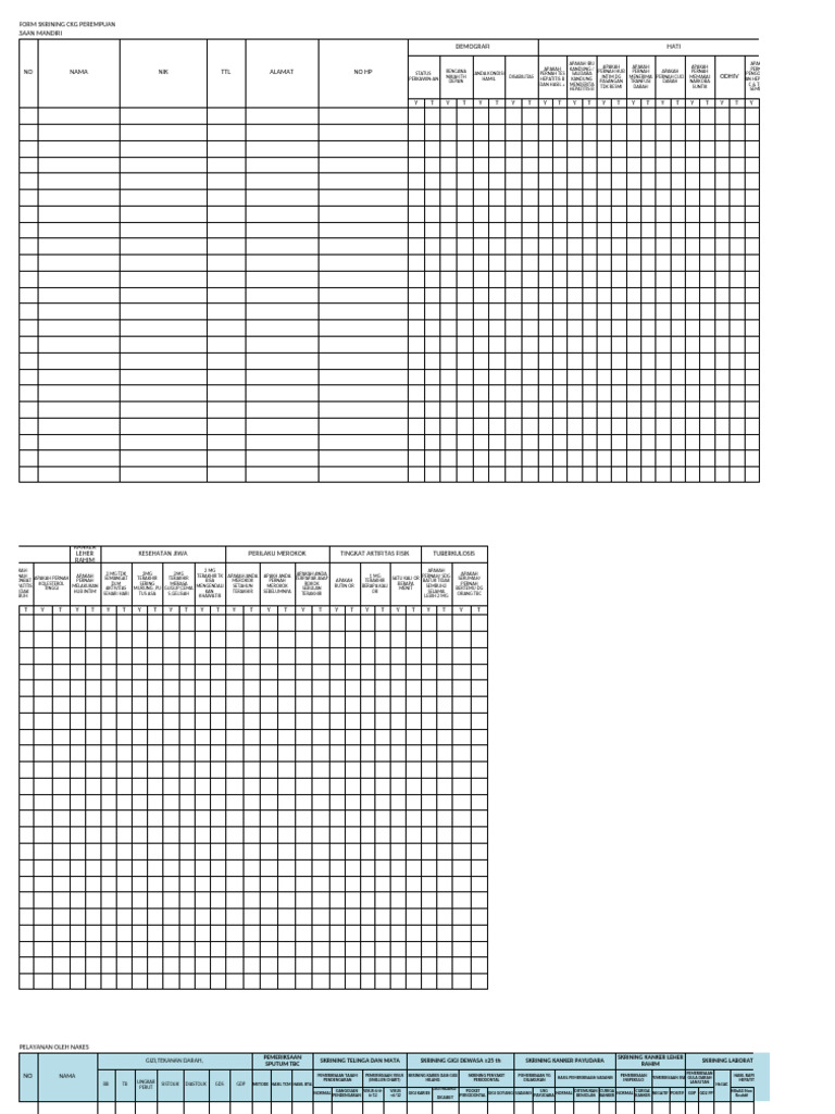 Form Skrining CKG Dewasa | PDF