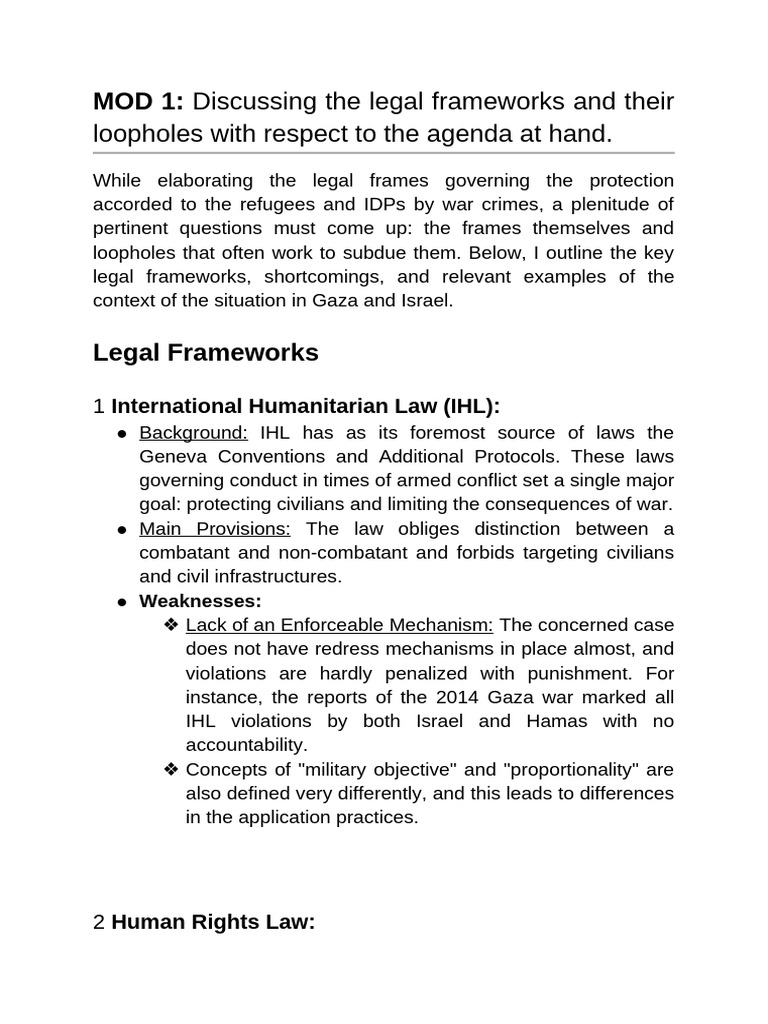 MOD 1 Research Work | PDF | International Humanitarian Law ...