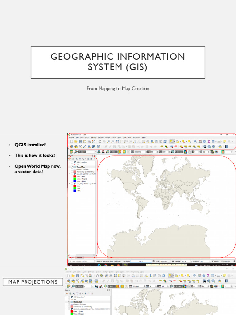 GIS Basics: Map Projections & Data Types | PDF | Geographic Information System | Geographic Data ...