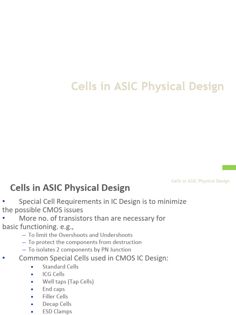 Special Cells in VLSI Design | PDF | Logic Gate | Electrical Engineering
