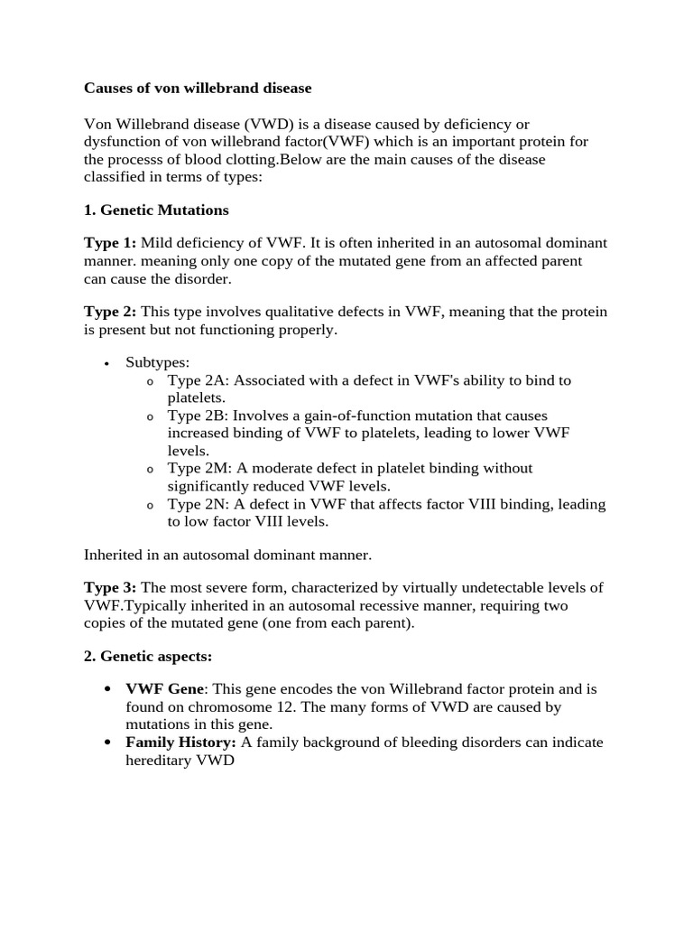 Von Willebrand Disease CBL Assignment | PDF | Genetic Disorder | Platelet