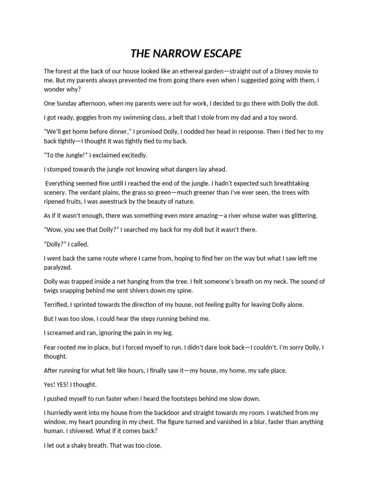 The Narrow Escape | PDF