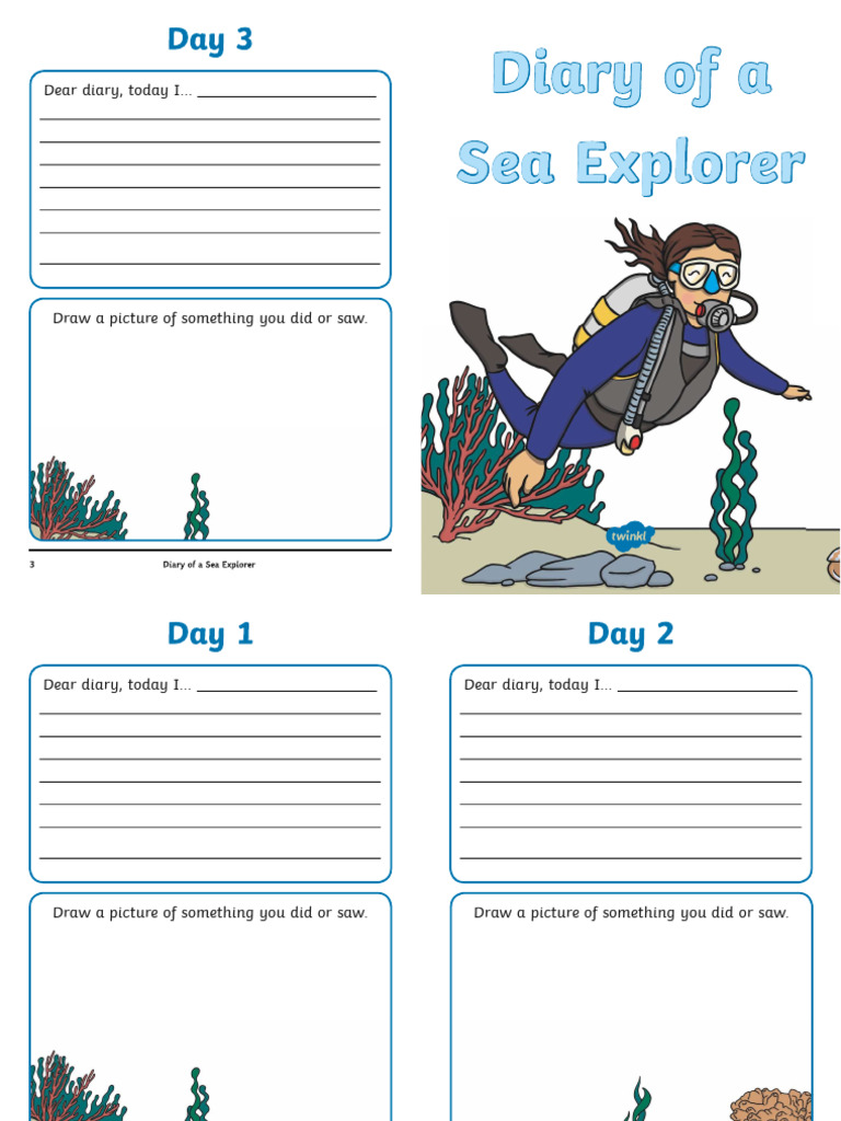 Sea Explorer Diary Writing Frames | PDF