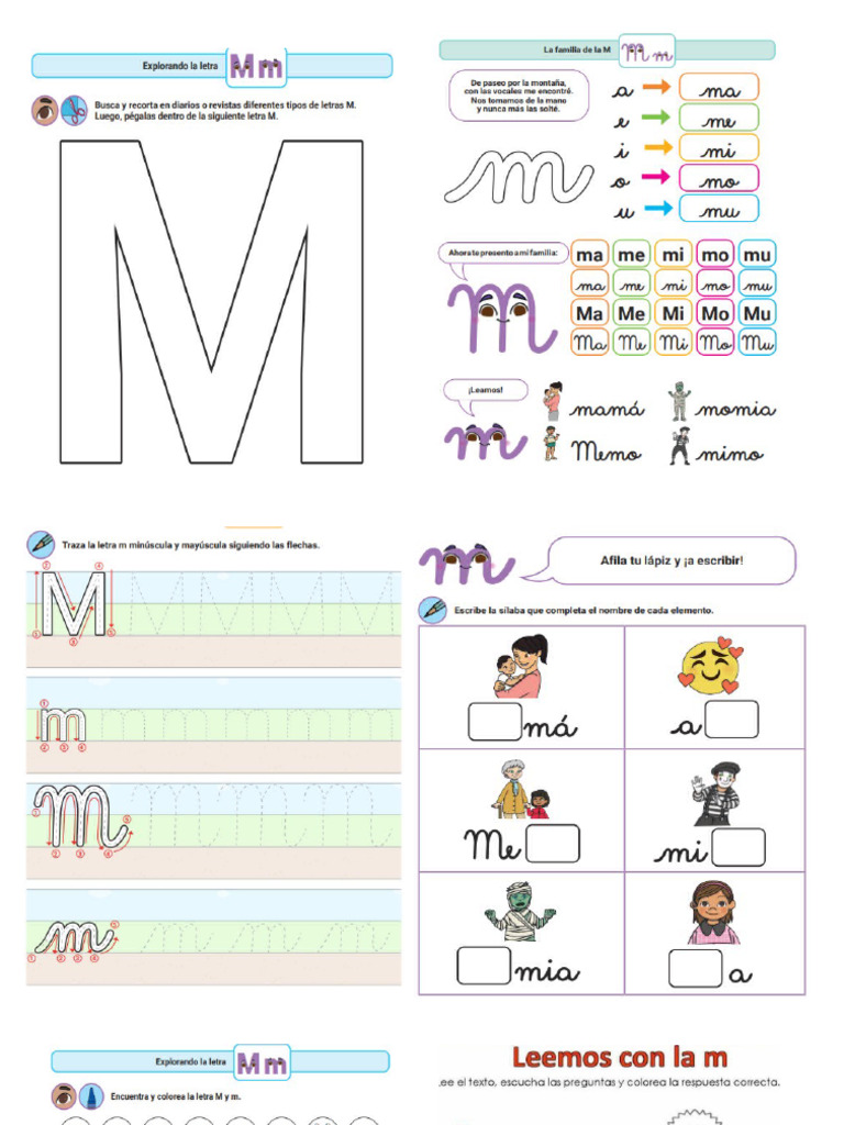 Cuadernillo de Trabaja Consonantes M, L, P, S | PDF