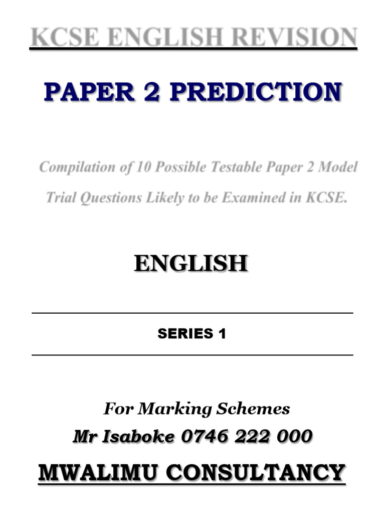 Kcse English Pp2 Revision s1 | PDF | Substance Abuse | Alcoholism