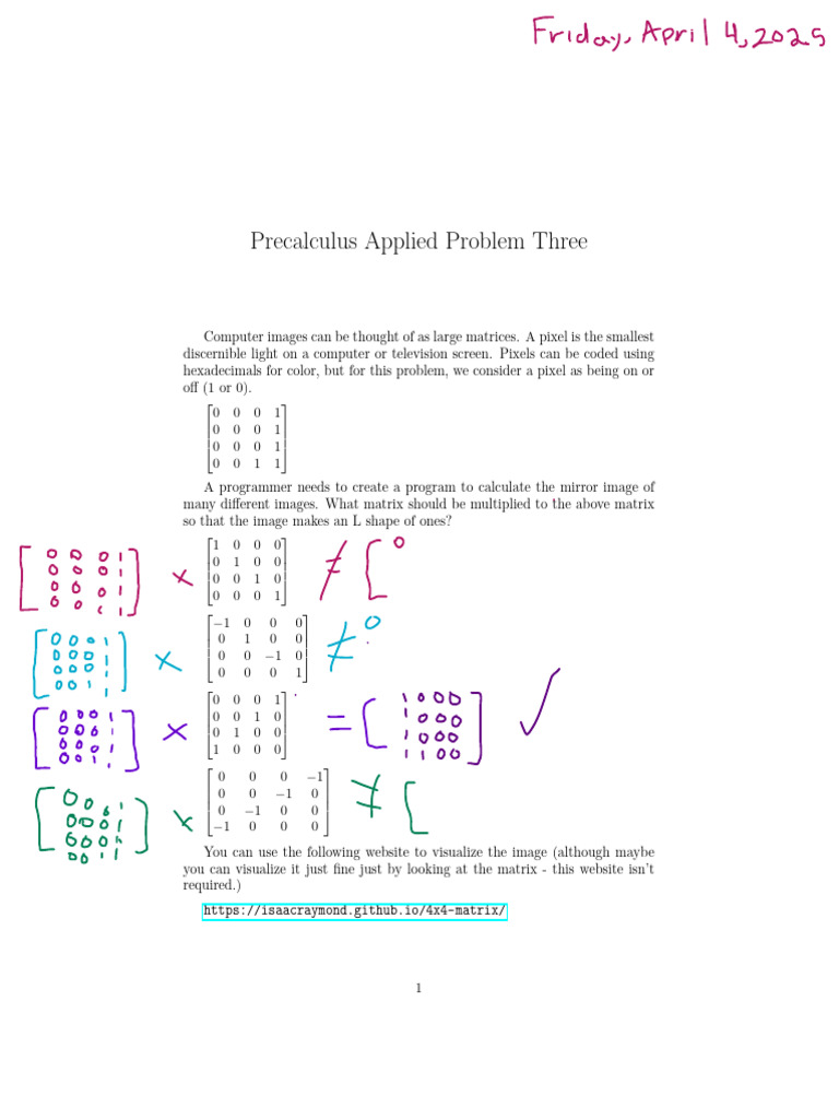 L-Shaped Matrix Transformation Problem | PDF