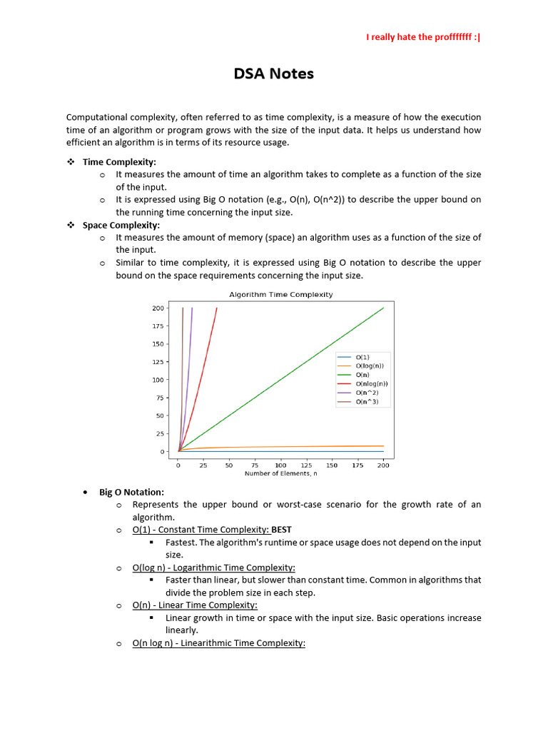 DSA Notes | PDF | Time Complexity | Queue (Abstract Data Type)