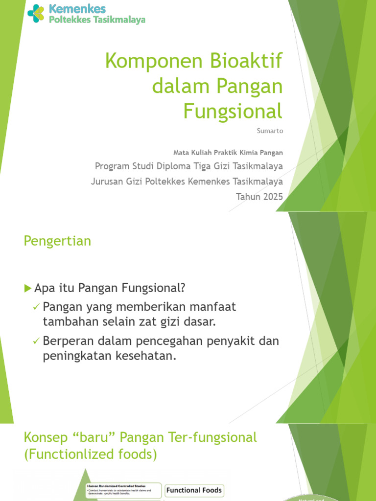 Komponen Bioaktif dalam Pangan Fungsional | PDF