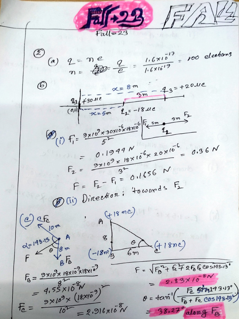 Fall'23 (Phy Final Question Answer) UIU | PDF