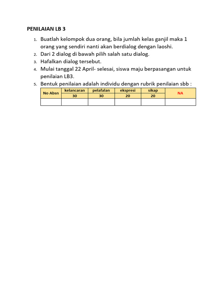 Penilaian LB3 - 10 | PDF