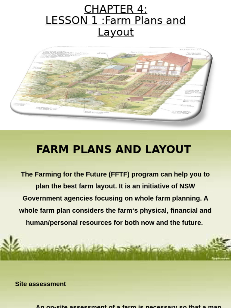 CHAPTER 4 LESSON 1 Farm Layout and Design | PDF | Sowing | Seed