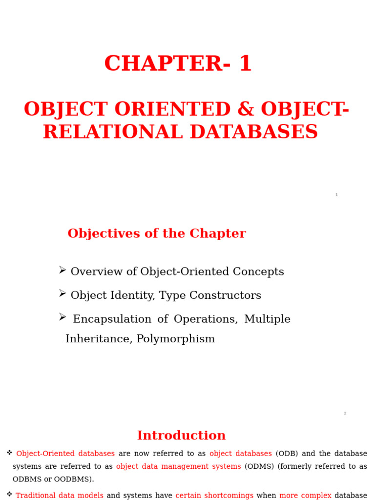 Ch -1 Concept of OODB (1) | PDF | Method (Computer Programming) | Databases