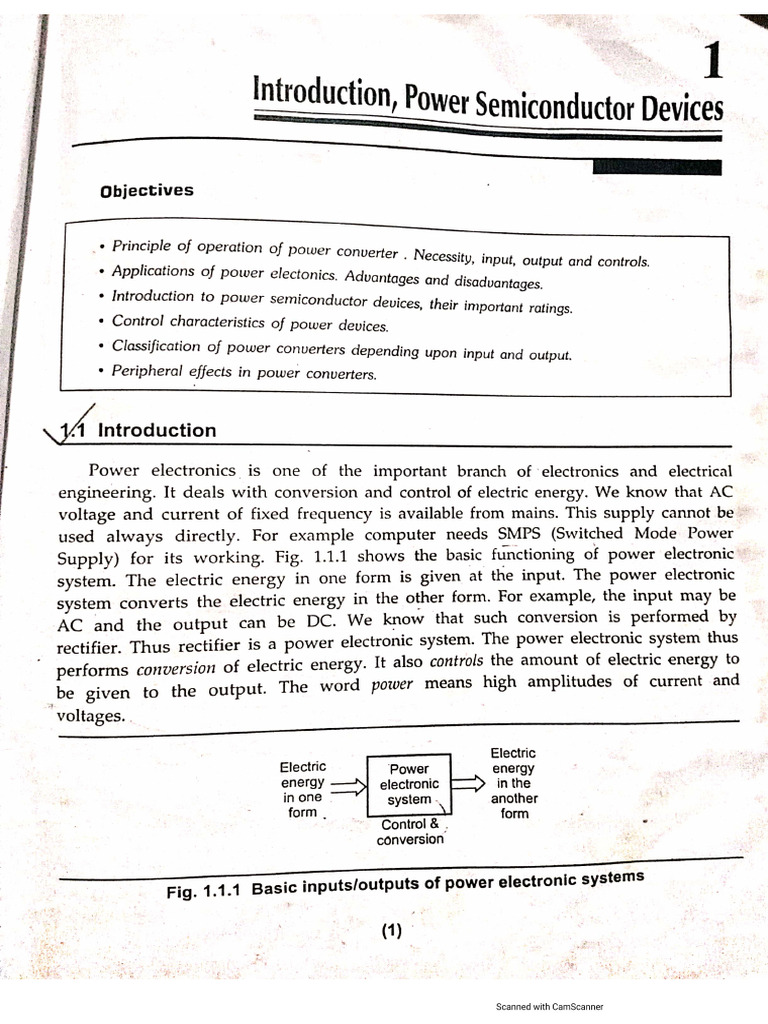 Power Electronics Unit 1 | PDF