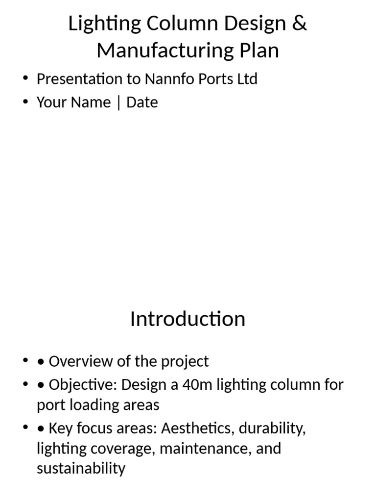 40m Lighting Column Design Plan | PDF | Lighting | Internet Of Things