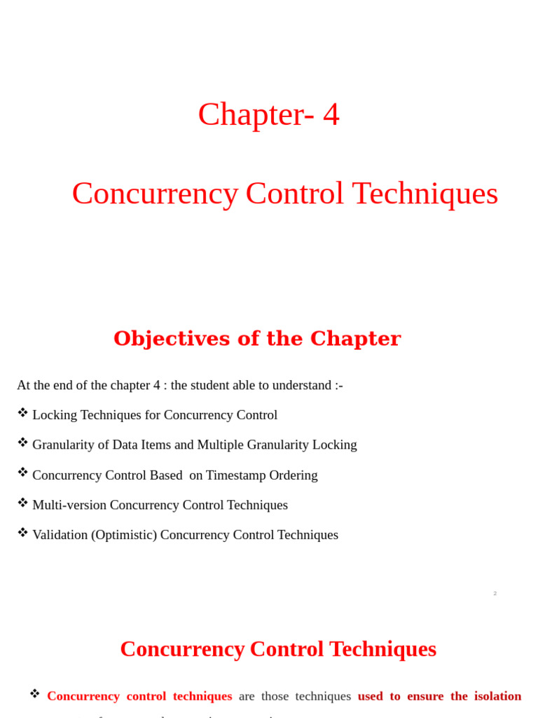 CH-4 Concurrency Control (1) | PDF | Databases | Database Transaction