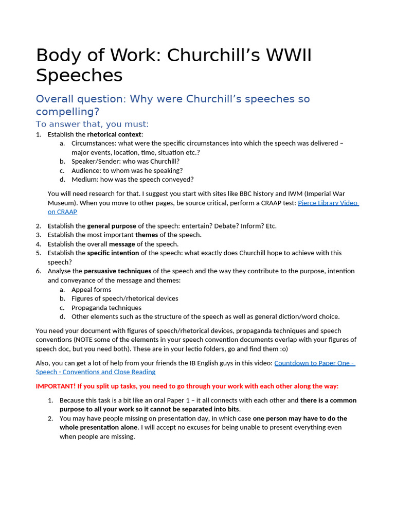 Analyzing Churchill's WWII Speeches | PDF | Rhetoric | Propaganda