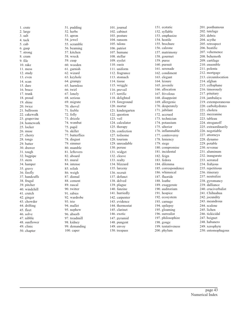 Spelling Bee Words 3 | PDF