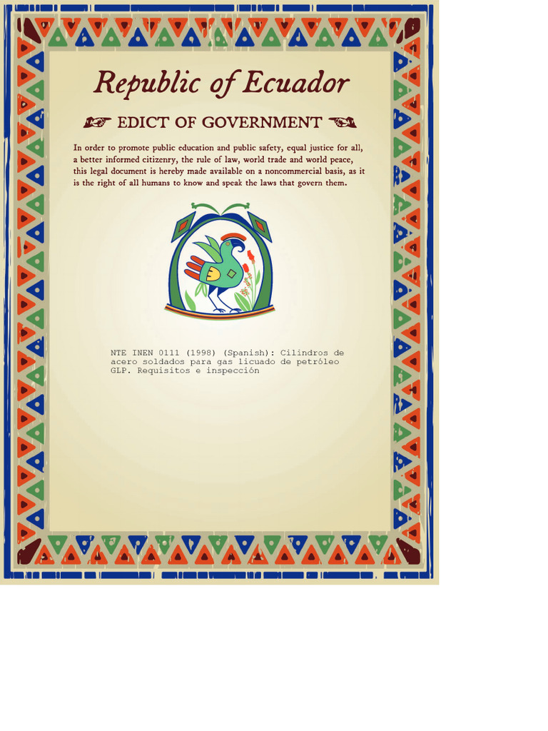 NTE INEN 0111 - Cilindros de Acero Soldados para Gas | PDF