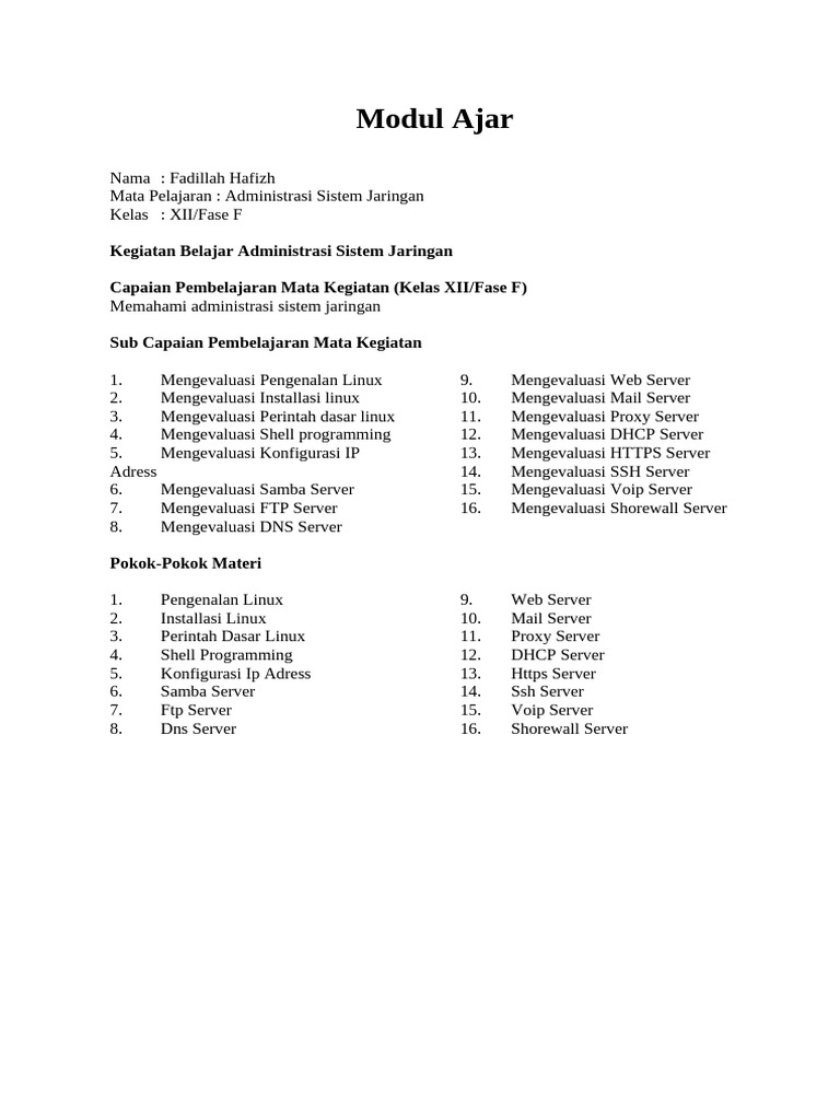 Modul ASJ XII Ubuntu | PDF