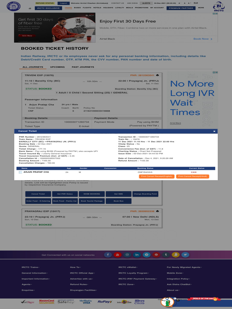 IRCTC Next Generation Eticketing System | PDF | Services (Economics) | Service Industries