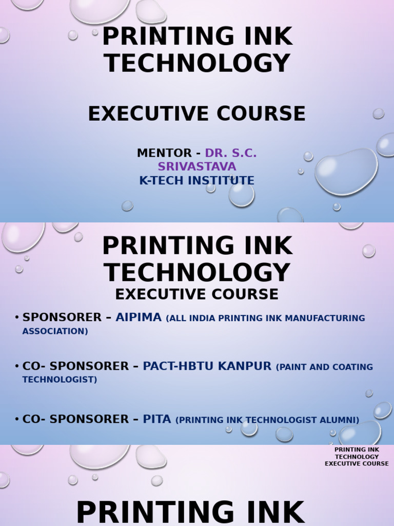 Lecture-4 Printing Ink Types (Slide. 1-44) | PDF | Ink | Printmaking