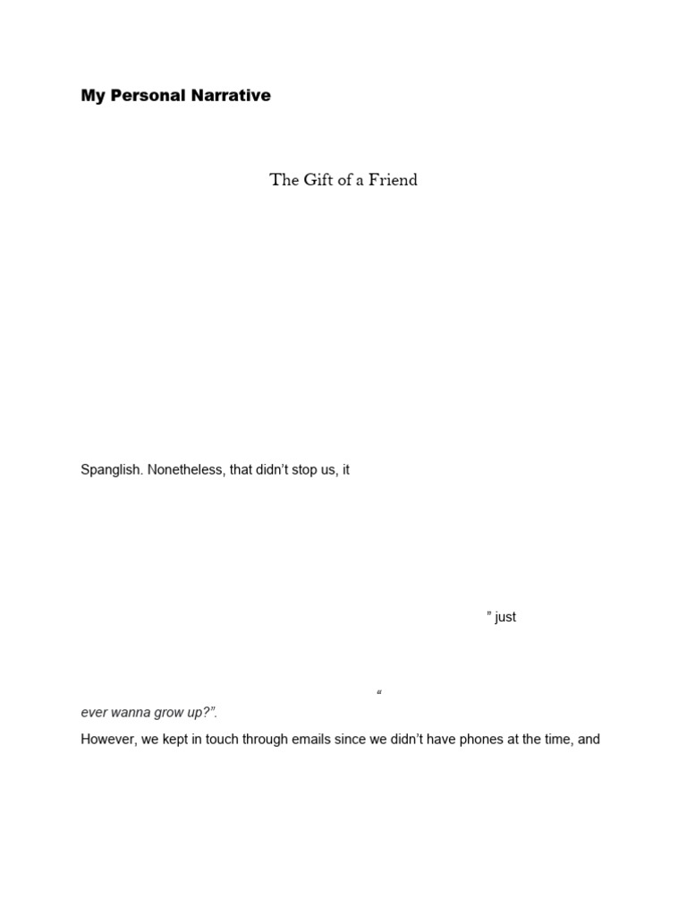 My Personal Narrative PDF | PDF
