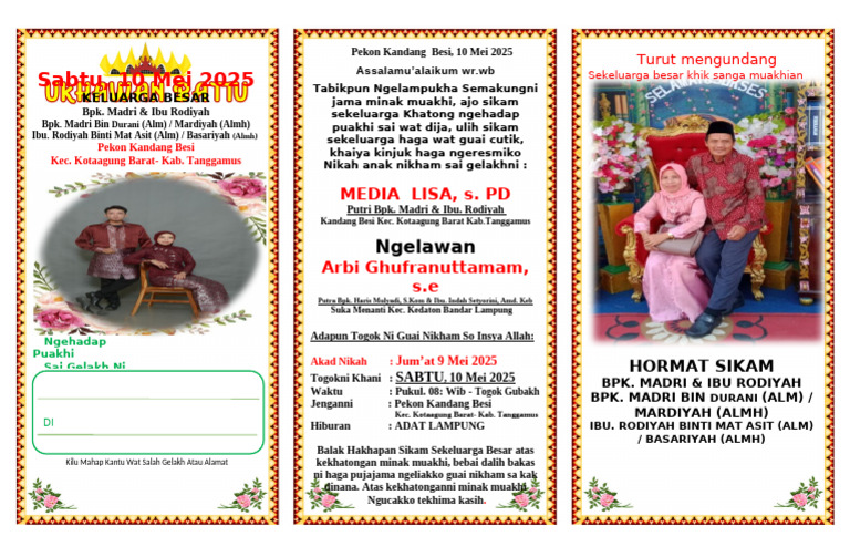 Undangan Nikah Adat Karo 2025 | PDF