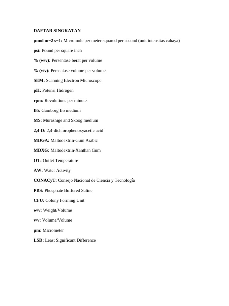 Daftar Singkatan | PDF