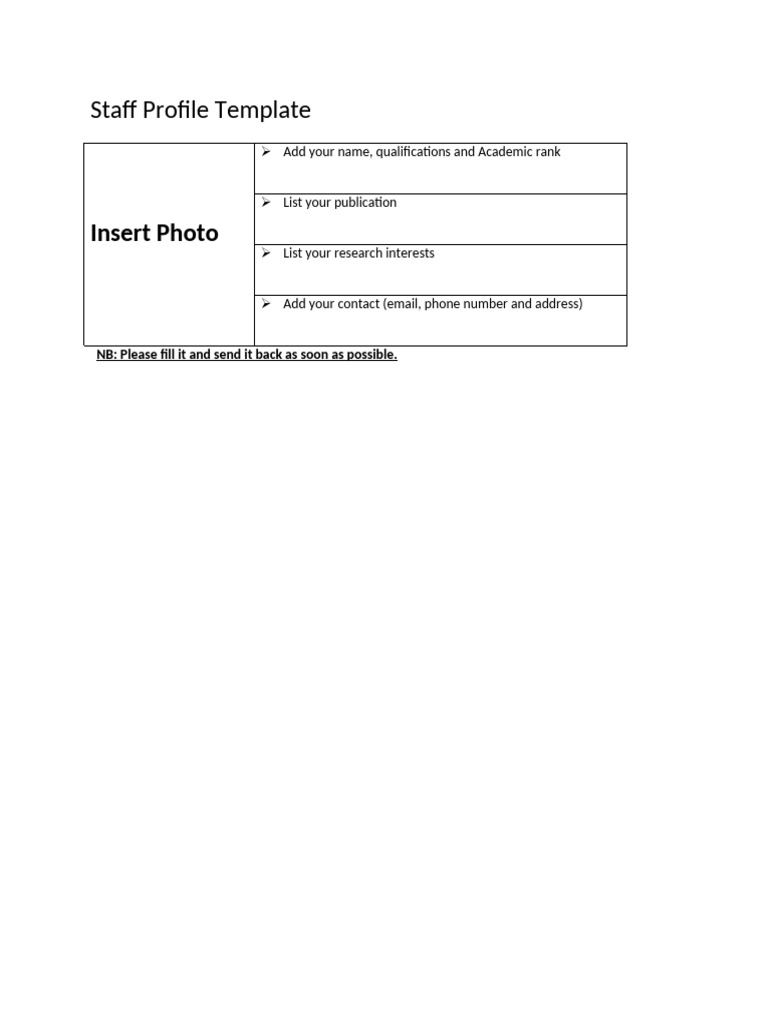 Staff Profile Template (1) | PDF