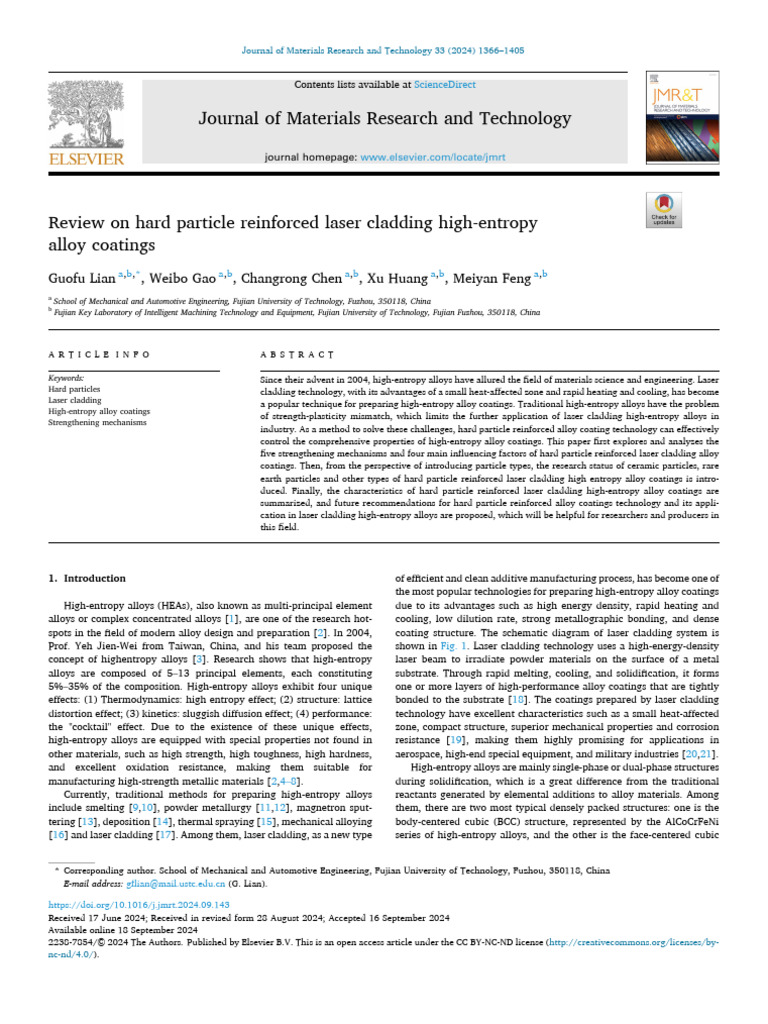 Review on hard particle reinforced laser | PDF | Dislocation | Crystallite