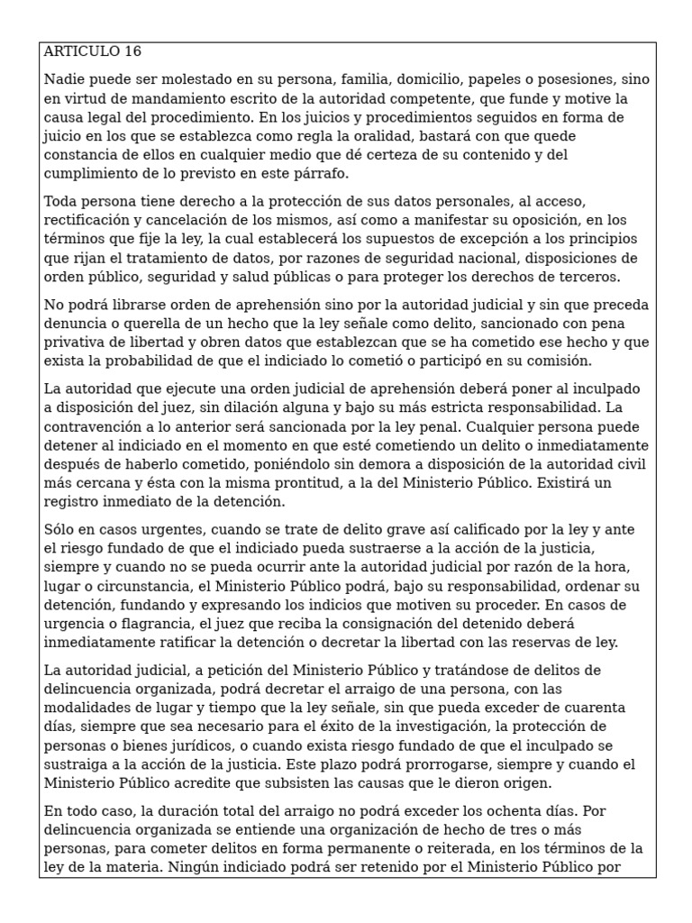 Articulo 16 | PDF | Juez | Mandato