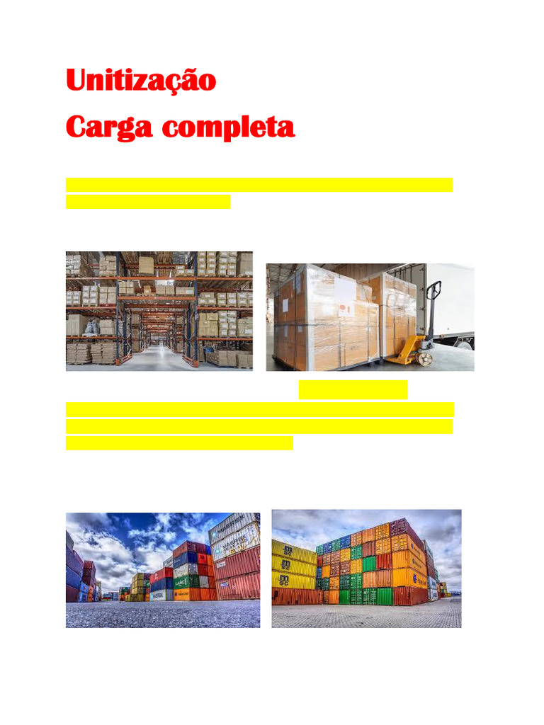 Métodos de Unitização de Cargas | PDF